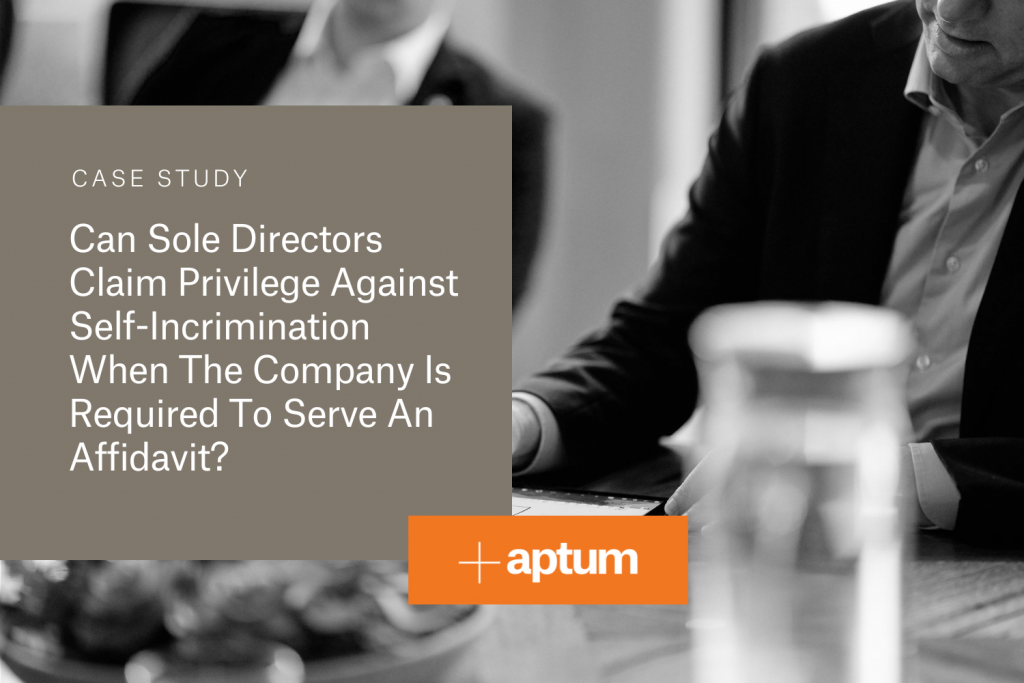 Can sole directors claim privilege against self-incrimination when the ...